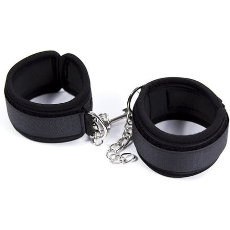 Black Soft Sponge Nylon Hand Cuffs fro Women or Men Playing Game with ...