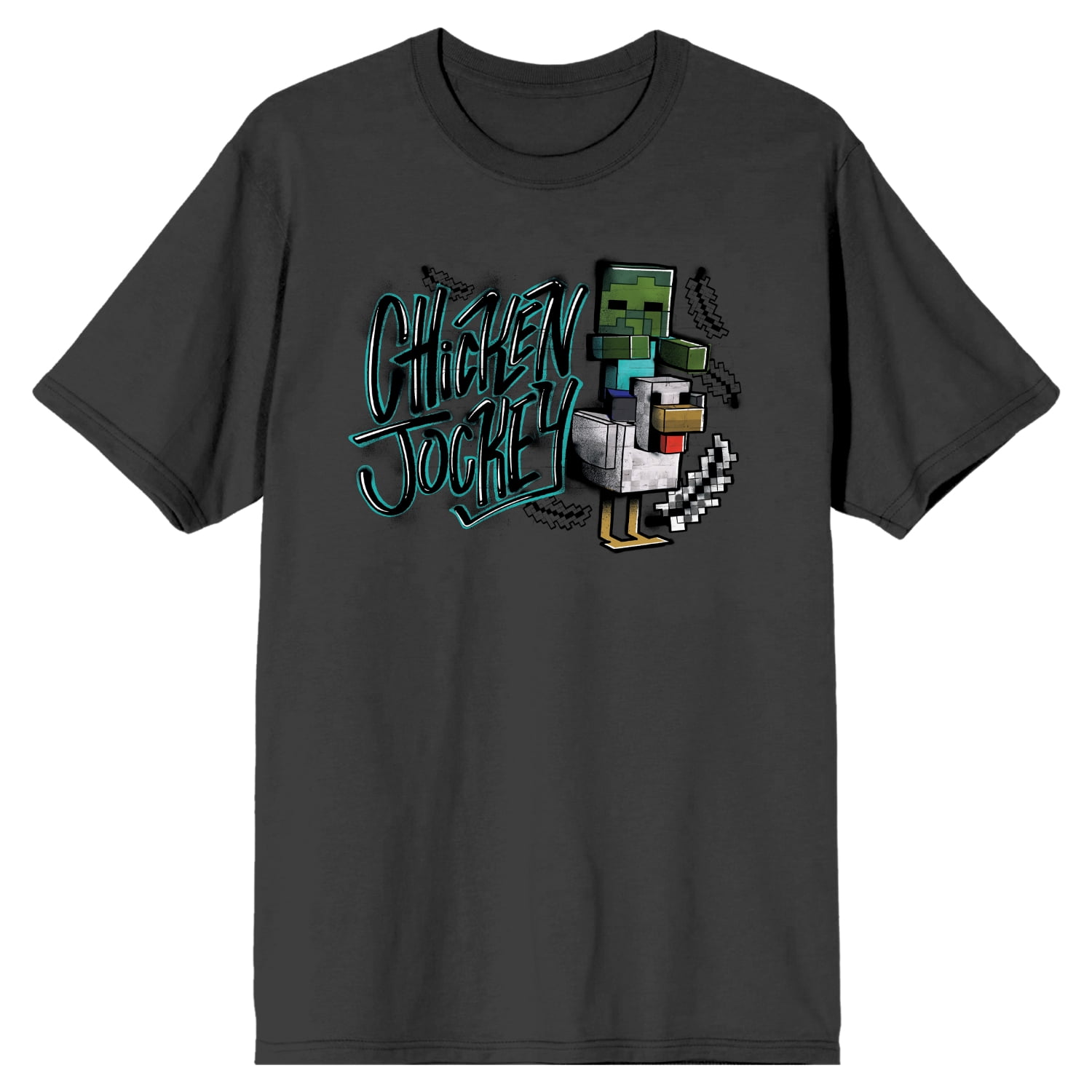 Click here for Bioworld Minecraft Chicken Jockey Charcoal T-Shirt prices