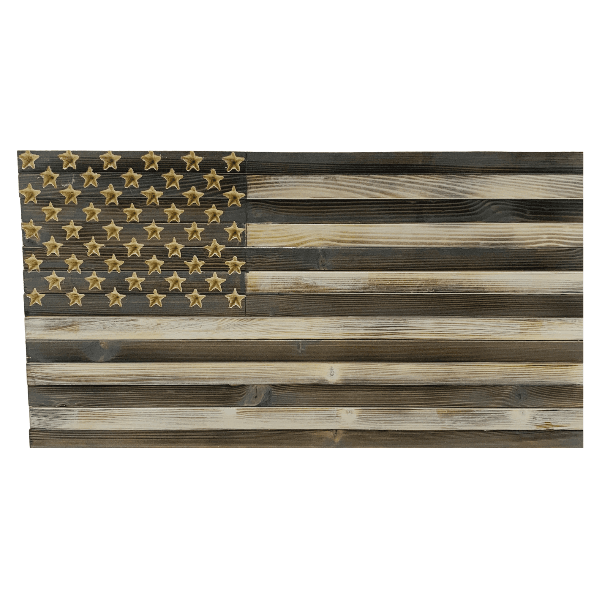 Greyscale Handmade Small Wooden American Flag, Rustic Grey and White ...