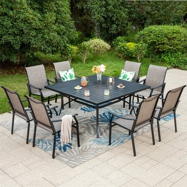 Better Homes & Gardens Tarren 6-Piece Steel Outdoor Dining Set with 4 ...