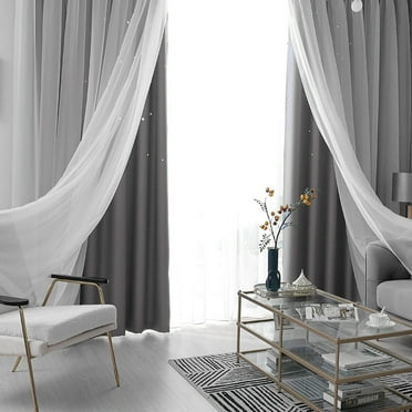 Kate Aurora Sobe Hotel Chic Double Layered Sheer Blackout Curtains ...