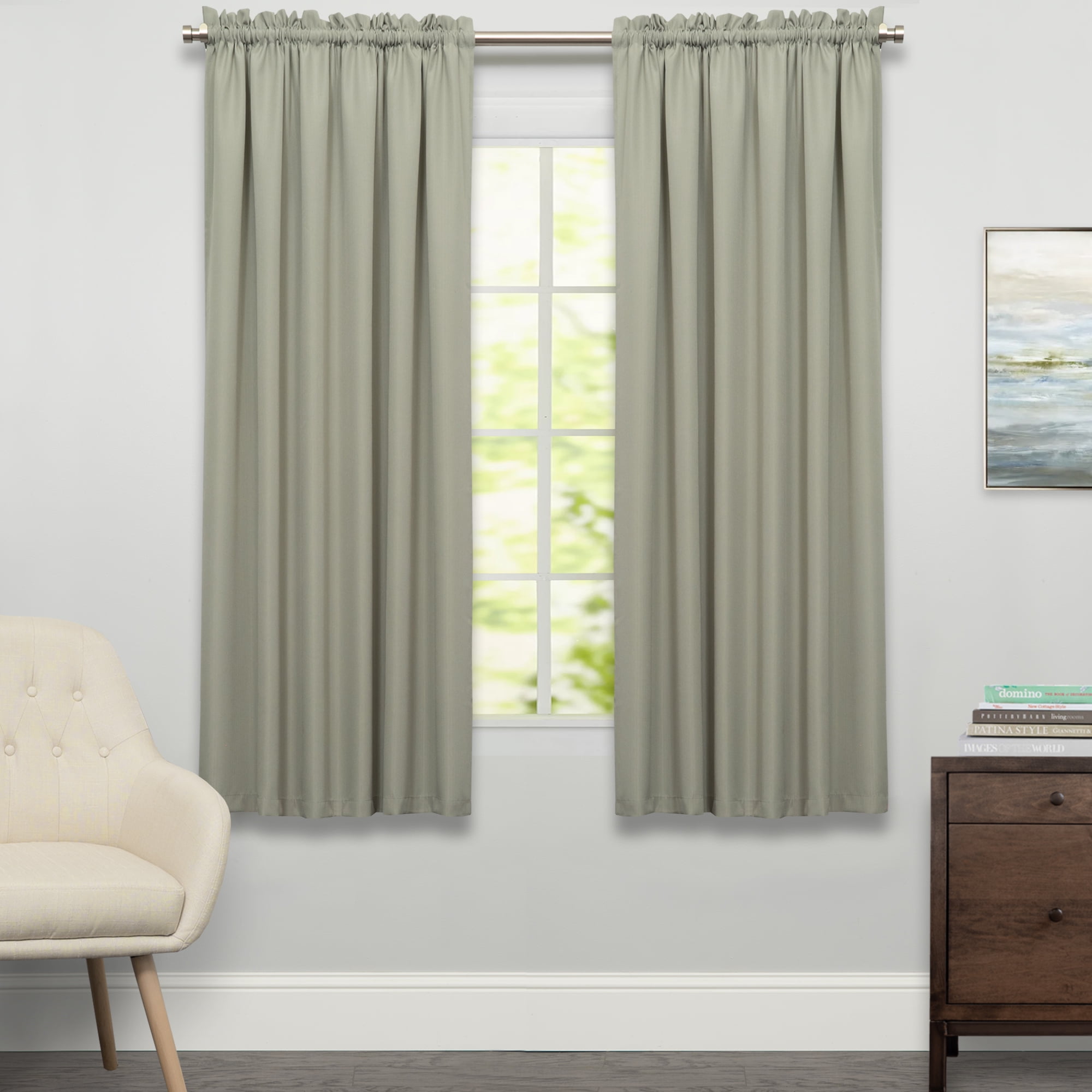 Ribcord Tailored Window Curtain Single Panel 63"x54" - Walmart.com