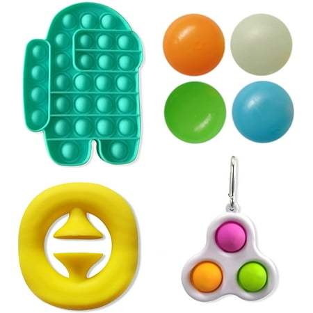 7Pcs Pop Fidget Toy and Snapper Fidget Spinner Simple Dimple Fidget ...