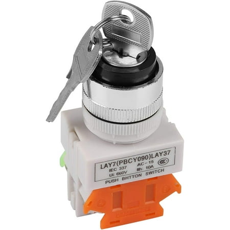 Xizioo 2 Position Key Operated Rotary Switch, 22mm 2 Positions ON Off ...
