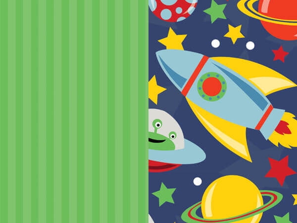 Pack of 1, Space Rockets & Stripes Reverse Gift Wrap Roll, 24" x 417 ...