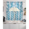 Blue Football Kitchen Curtains Sets 24 Inch Length with Valance, Soccer ...