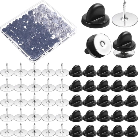 200 Pairs Tie Tacks Blank Pins Butterfly Clutch Tie Tacks Plastic Pin ...