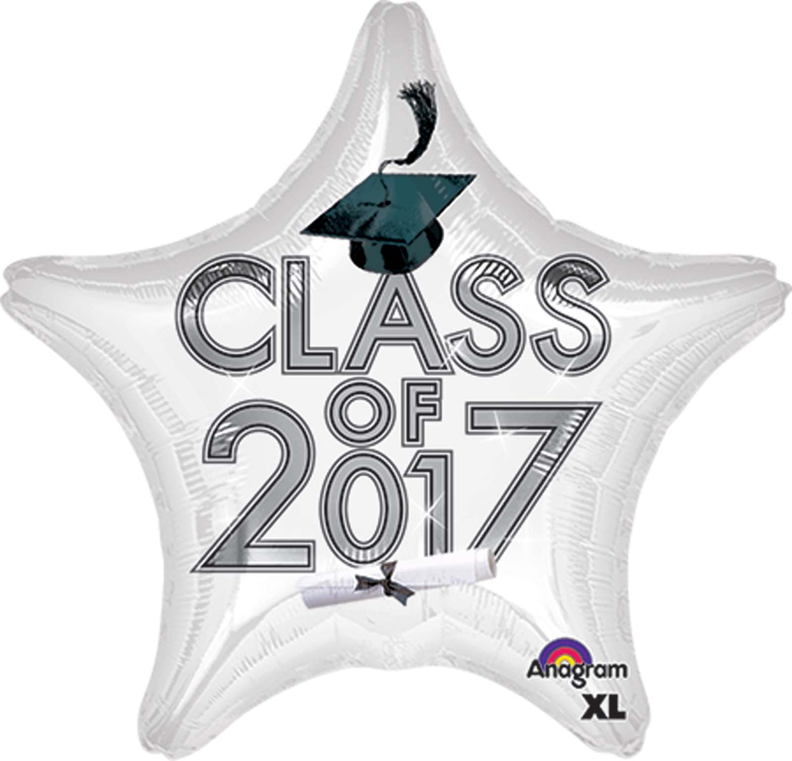 Anagram Graduation Class of 2017 Star School Colors 19" Foil Balloon ...