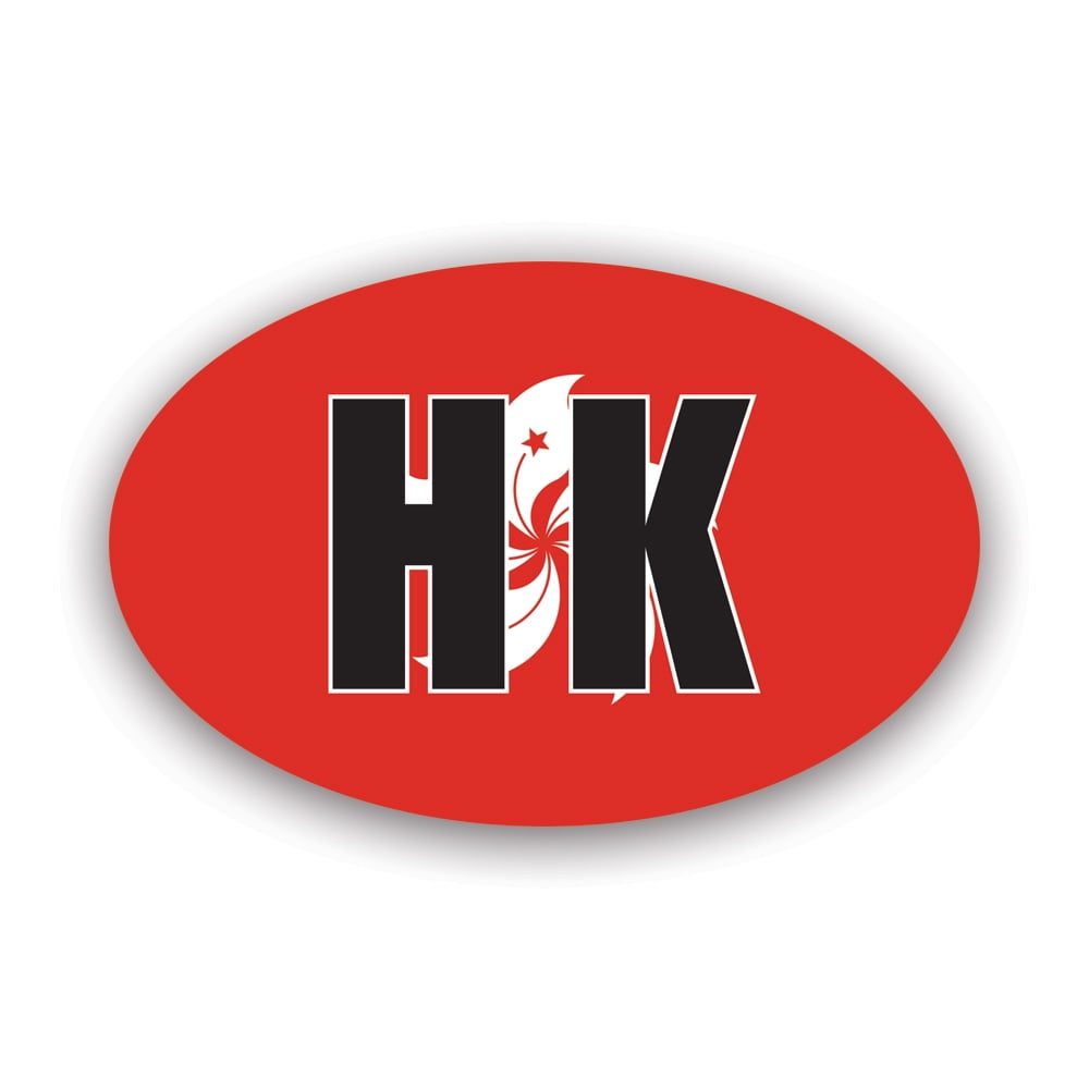 Hong Kong Oval Sticker Decal - Self Adhesive Vinyl - Weatherproof ...