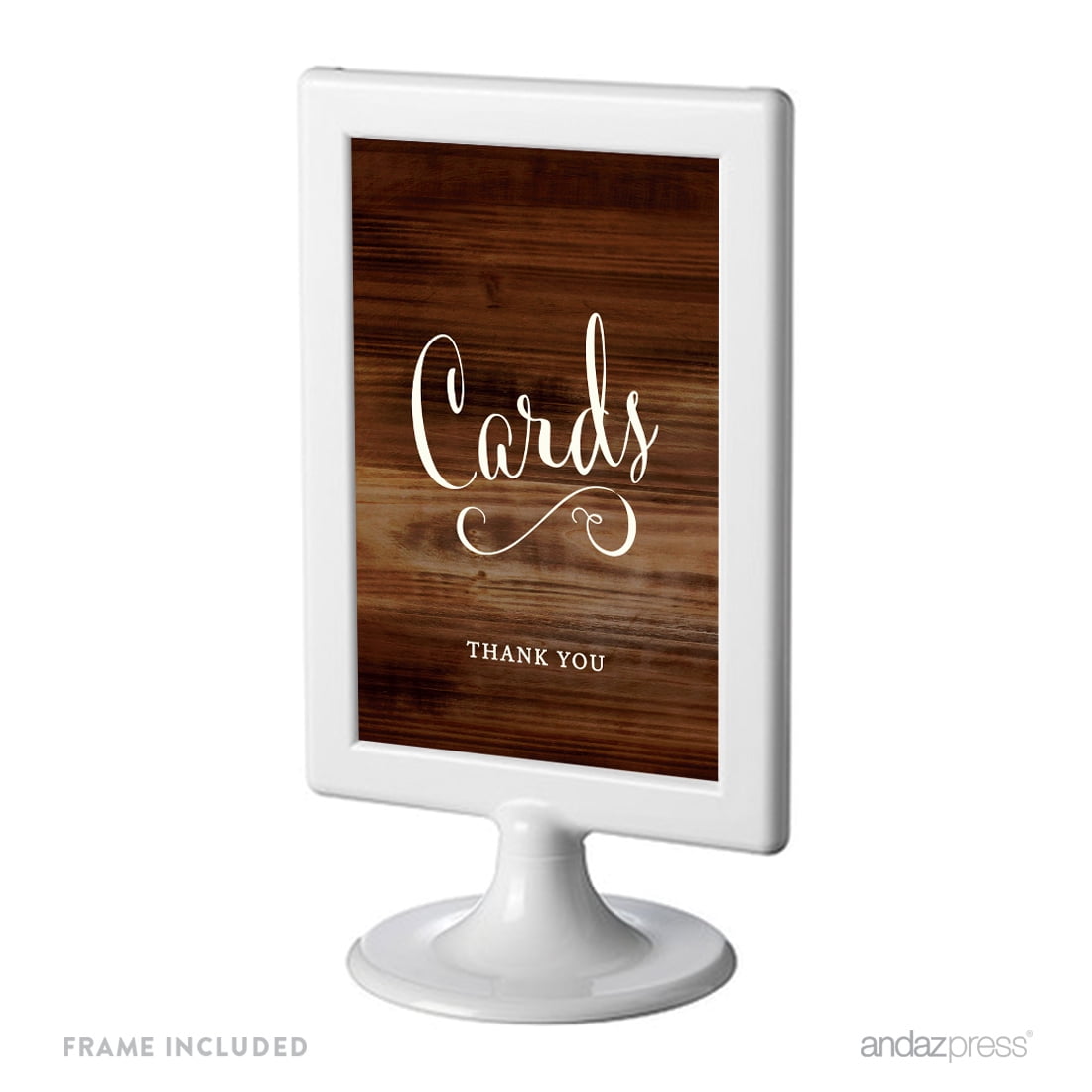 Cards Thank You Framed Rustic Wood Wedding Party Signs - Walmart.com