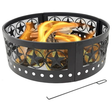 Dewan and Sons 44 in. Square Fire Pit Ring - Durable Iron Outdoor ...
