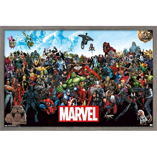 Marvel Comics - The Marvel Lineup Wall Poster, 22.375" x 34", Framed ...