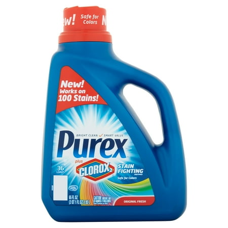 Purex Liquid Laundry Detergent plus Clorox 2 Stain Fighting Enzymes ...