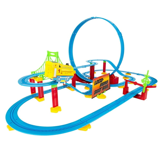 Battery Operated High Speed Train Roller Coaster Loop Race Track Set ...
