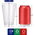 JOLLY CHEF 16 oz Clear Disposable Plastic Cups, 100 Pack Heavy-duty ...