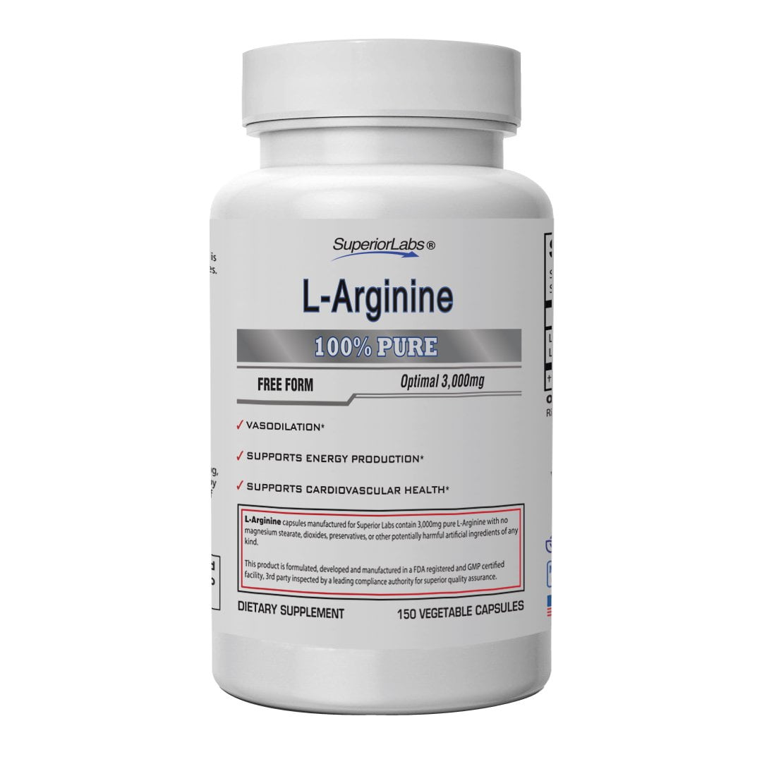 Superior Labs – Pure L-Arginine – Free Form – Optimal 3,000mg Dosage ...