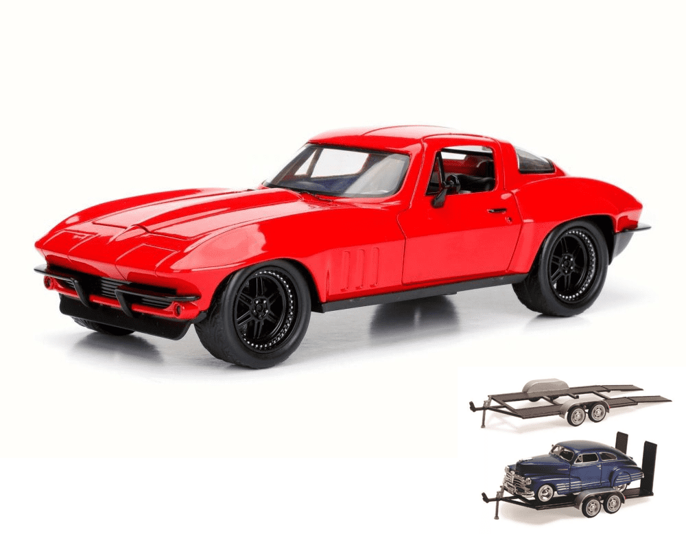 Diecast Car & Trailer Package - Letty's Chevy Corvette, Red - Jada ...