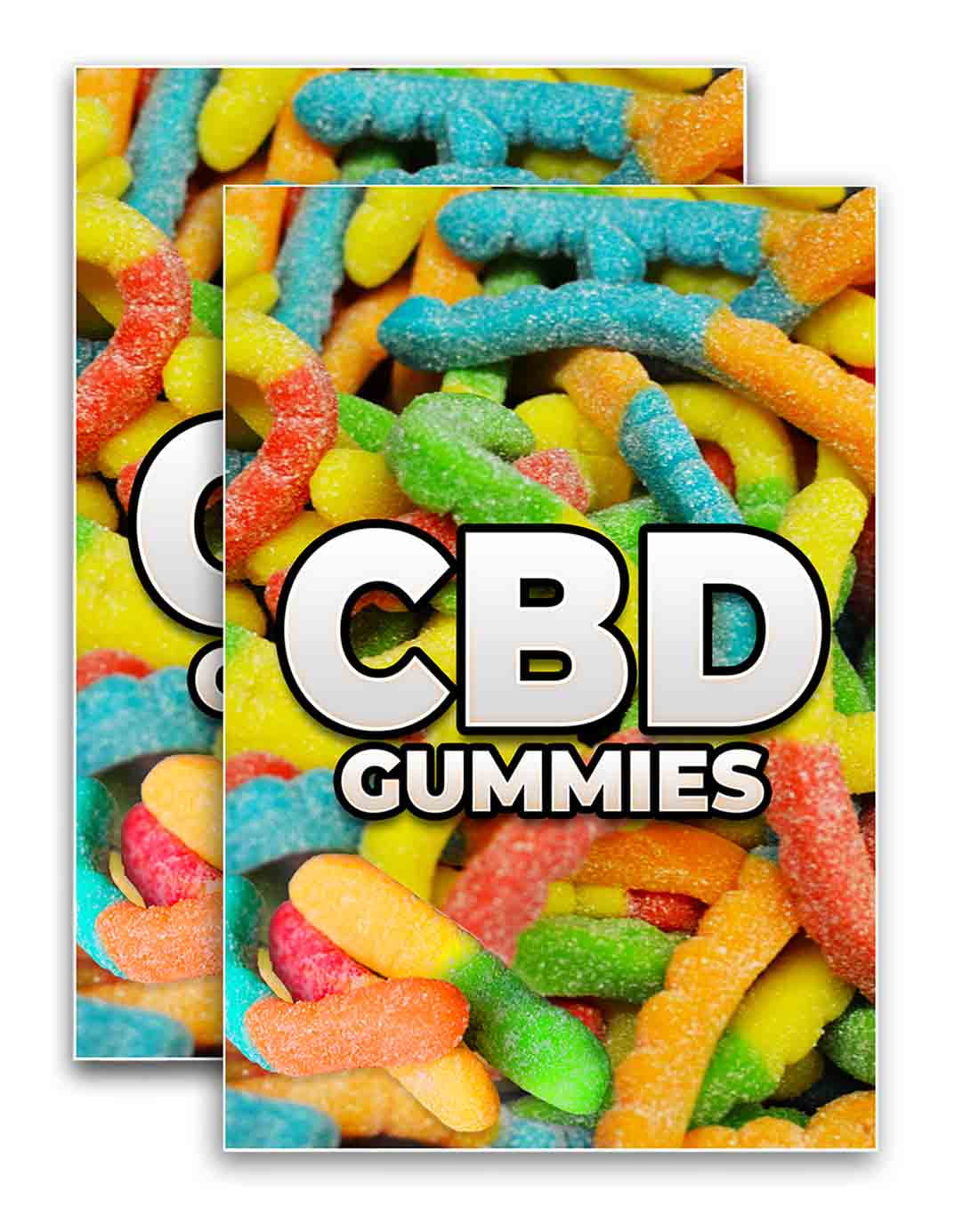 CBD Gummies (24" X 36") Vinyl Decal Only (Pack of 2) |Sign|Sticker ...