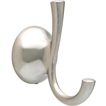 Liberty Porcelain Finial Coat and Hat Hook, Satin Nickel and White ...