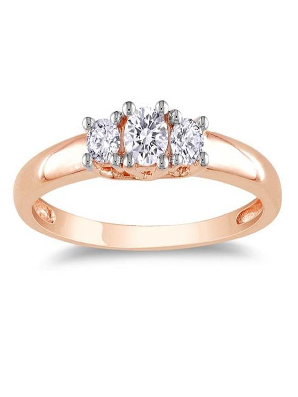 Elegant Three Stone Trilogy Diamond Ring 0.25 Carat Diamond on Gold ...