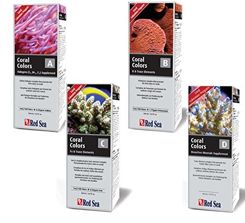 Red Sea 4-Piece Reef Colors Pro Supplement Bundle - 500ML of Each ...
