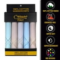 Caruso Italy Men's Luxury 100% Pure Cotton Handkerchief Light Base with Colored Border - Pack of ...
