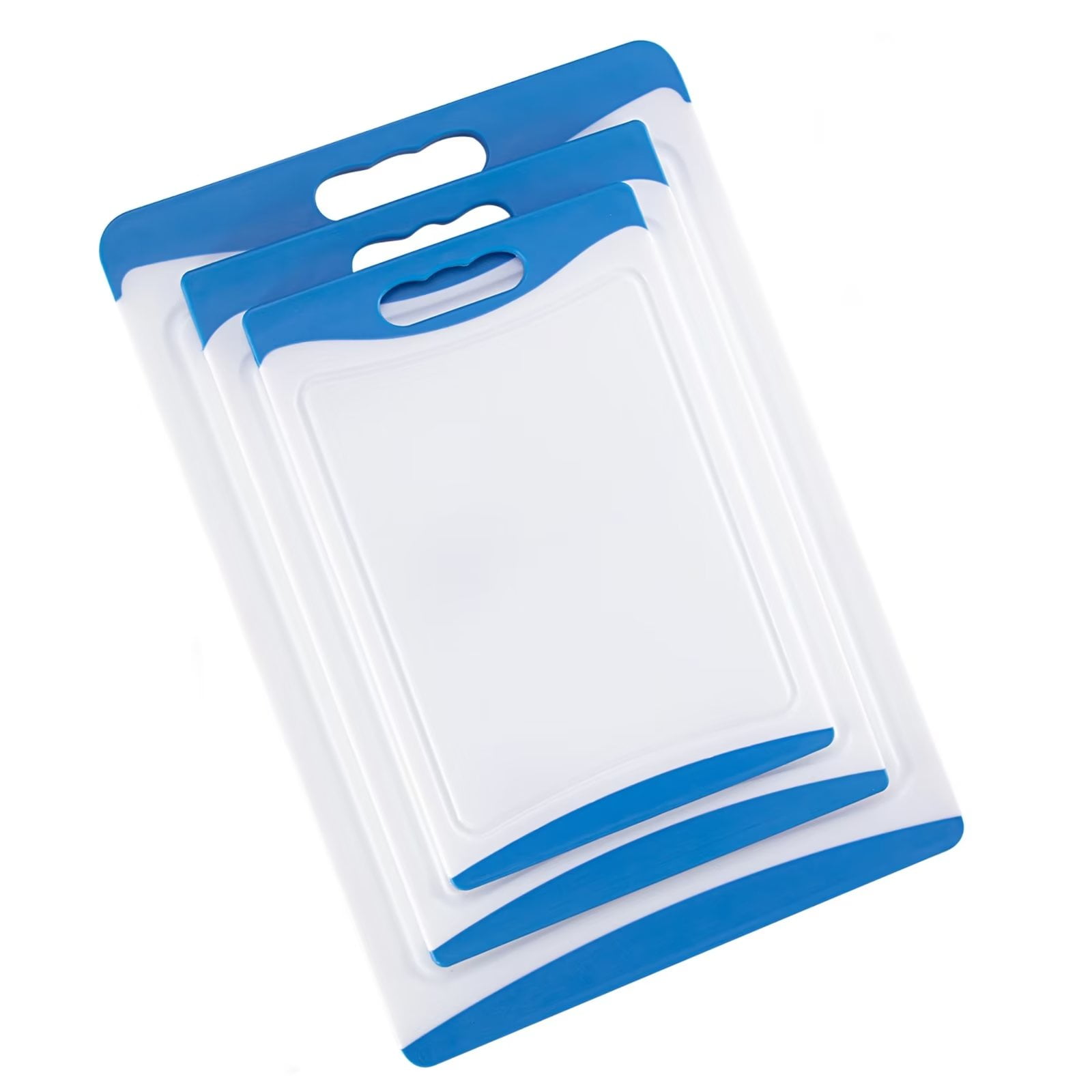 Blue Cutting Boards for Kitchen, Plastic Cutting Board Set of 3with ...