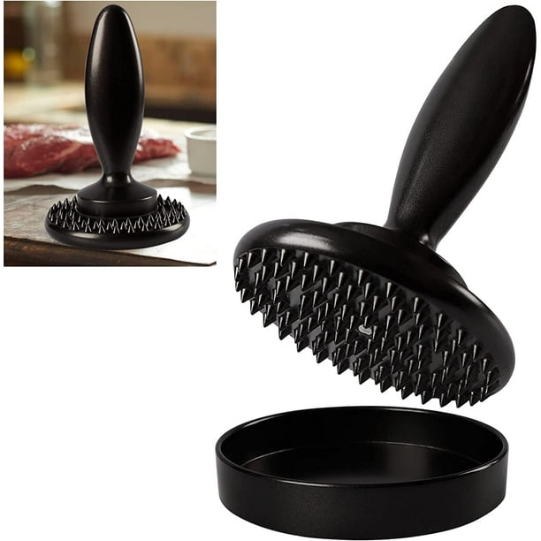 Black - Double Sided Meat Tenderizer and Book, 3 in 1 Double Sided Meat ...
