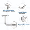 4Pack 304 Stainless Steel Handrail Bracket, Railing Support, Curved, 3. ...