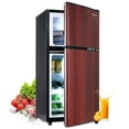 GGTB 3.2 Cu ft Two Door Mini Fridge with Freezer, Compact Refrigerator ...
