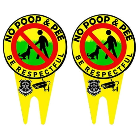 2pcs No Poop Dog Signs For Yard Garden, No Pooping Dog Sign Yard Sign ...
