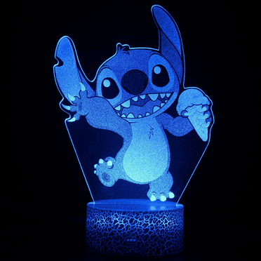 Stitch Night Light, 3D Illusion Night Lamp 16 Colors Changing with ...