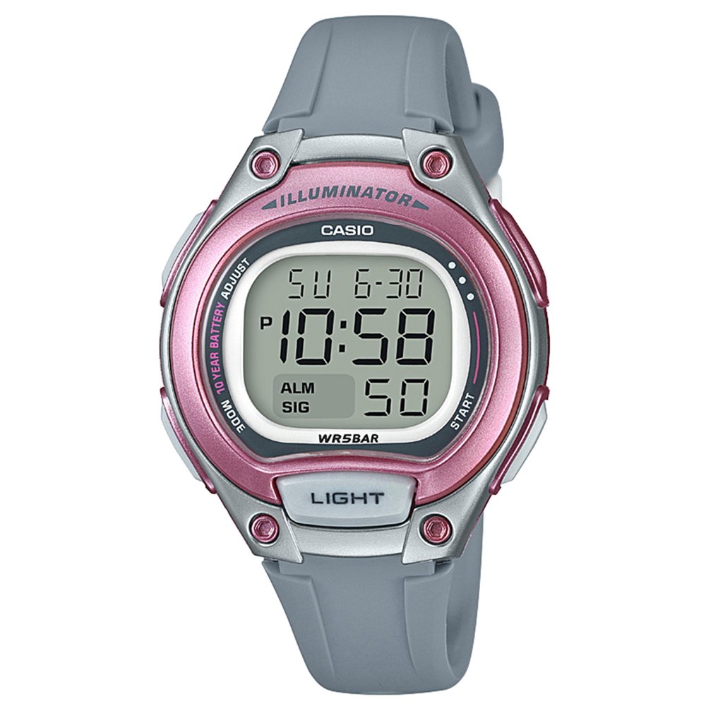 Casio - Casio Women's Easy Reader Digital Watch, Gray/Pink LW203-8AV ...