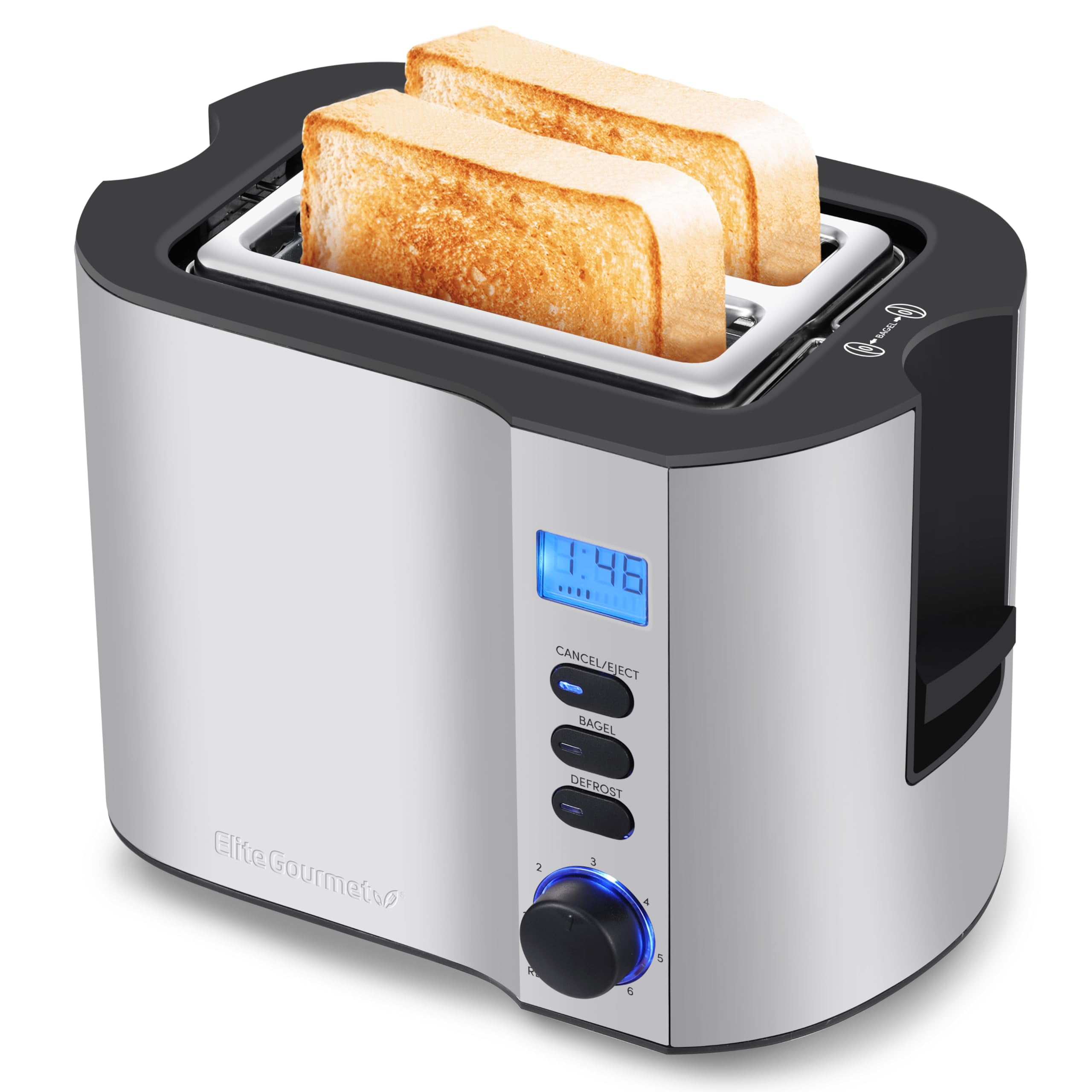 Elite Gourmet ECT2145 Tostadora de 2 rebanadas con ranura extra ancha ...