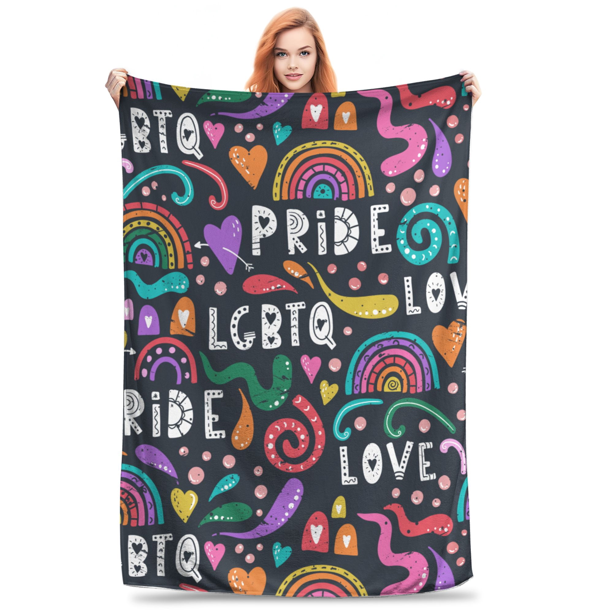 Click here for Lakimct Hand Drawn Lgbt Blanket For Couch Bed Thro... prices