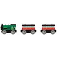 Hape: Steam-Era Passenger Train - Green & Red - 3pc Wooden Locomotive ...