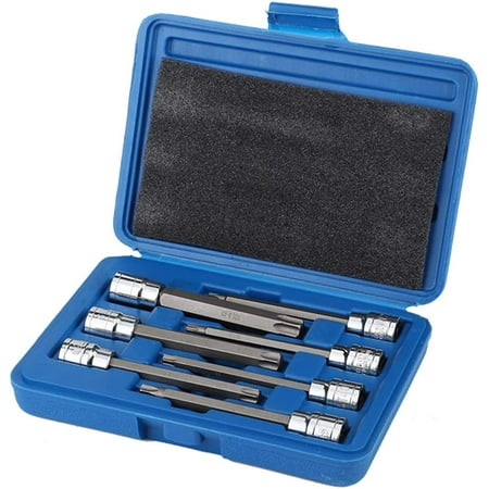 Set of 7 Professional 3/8" Extra Long Torx Socket Wrench Set, T25, T30 ...