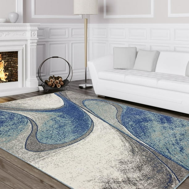 Luxe Weavers Tower Hill Abstract Area Rug Blue 8x10 - Walmart.com