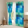 Buffalo Plaid Curtains for Bedroom Living Room Blue Grid Farmhouse ...