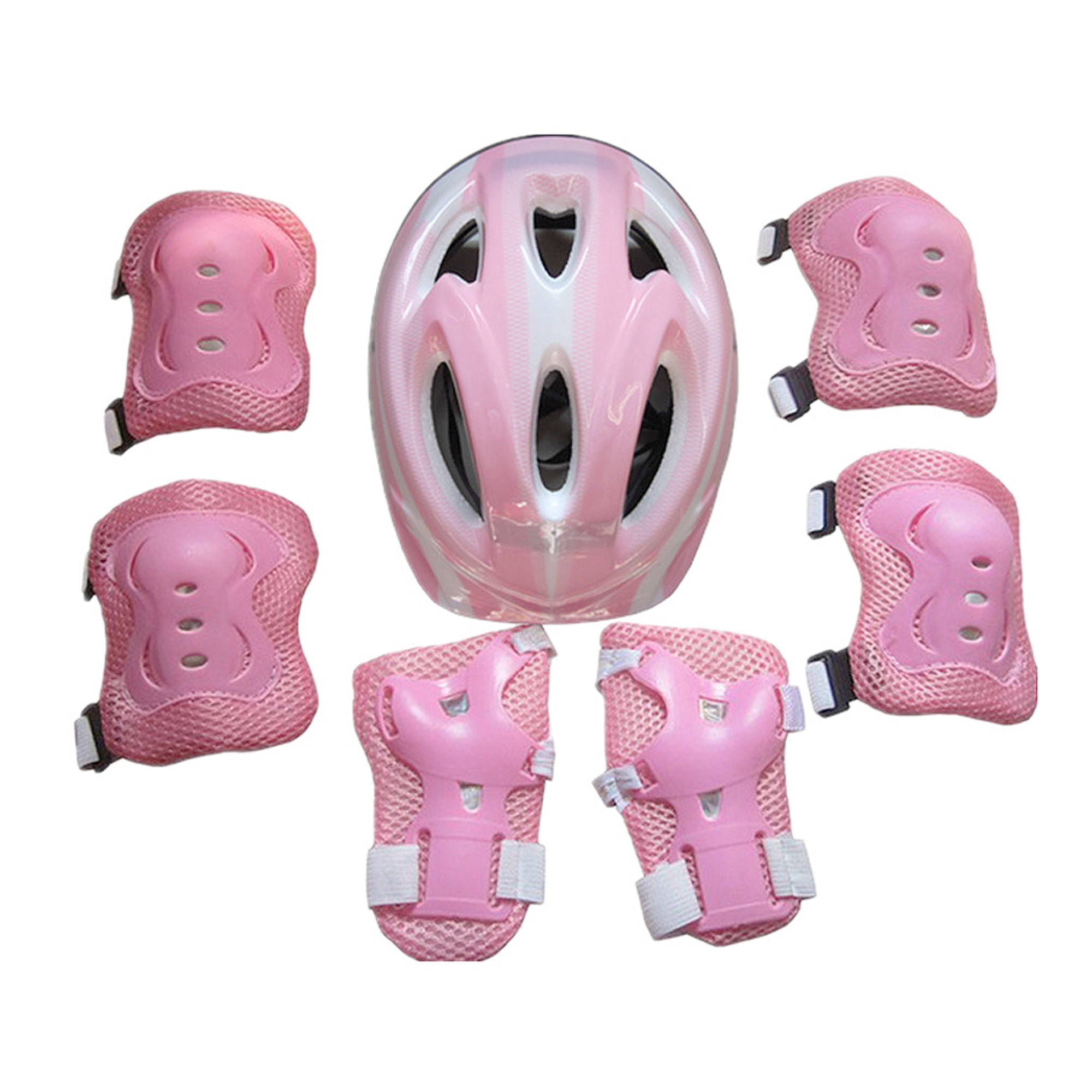 7Pcs Kids Boy Girl Safety Helmet Knee Elbow Pad Sets Children Cycling ...