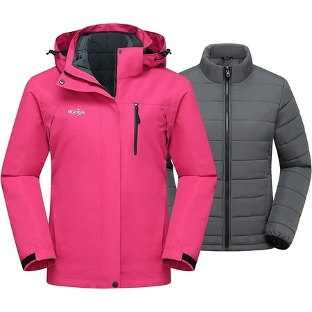 MSYMY Women's Winter Ski Jacket Water Resistant 3-in-1 Jacket Puff ...