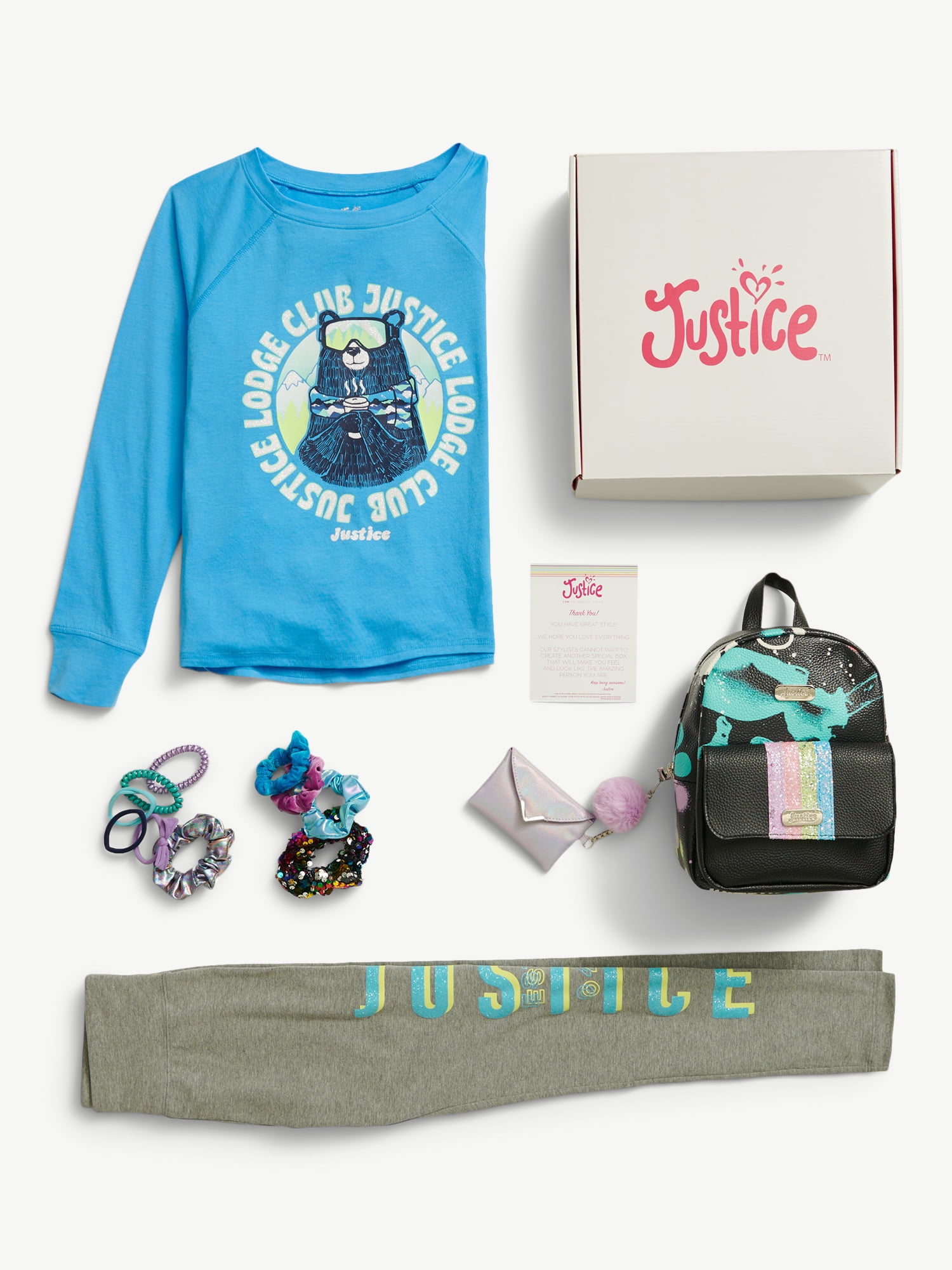 Justice Girls Holiday Gifting Everyday Faves 4-Piece Outfit Bundle Box ...