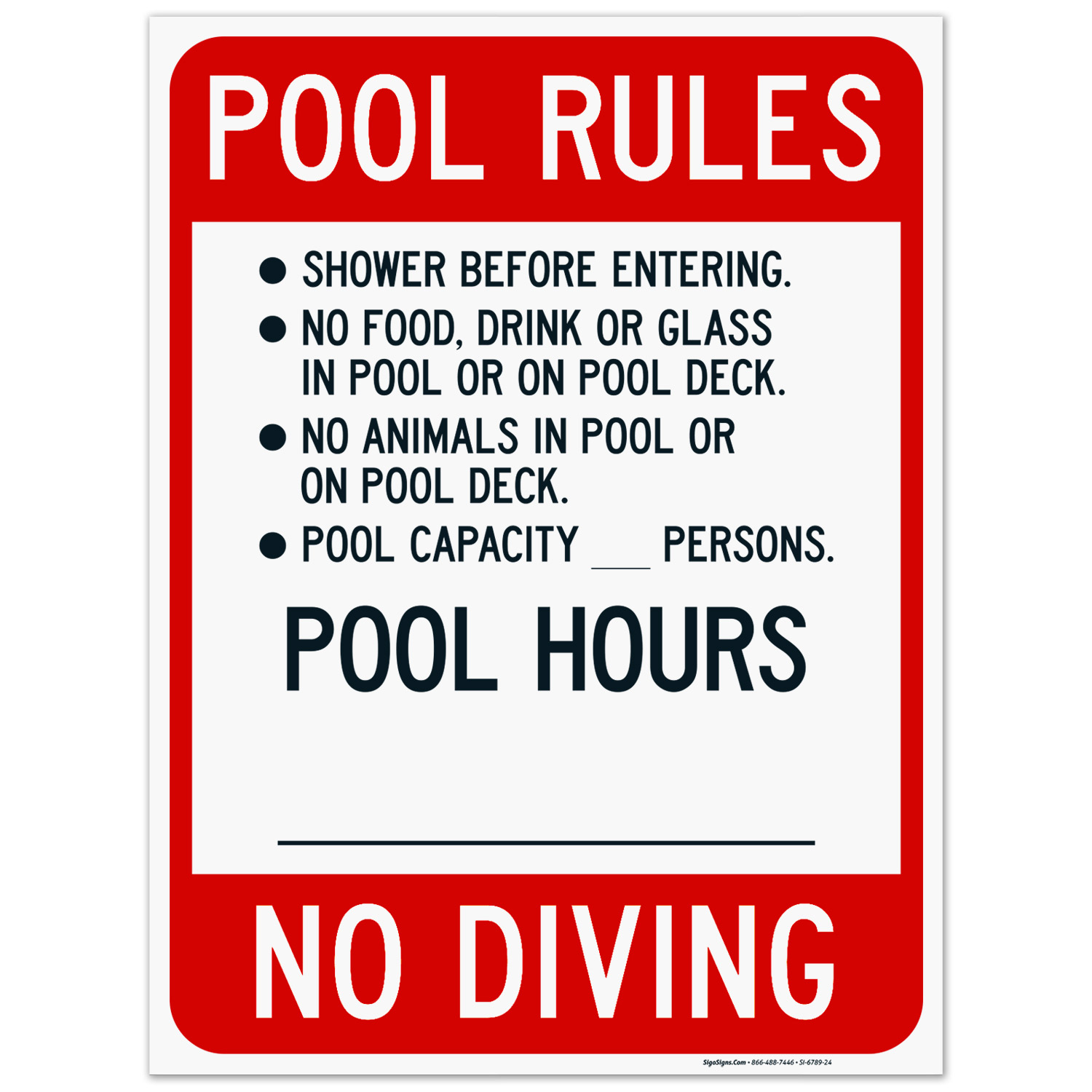 Pool Rules Sign, Pool Sign, (SI-6789) 10x10 Vinyl Sticker - Walmart.com
