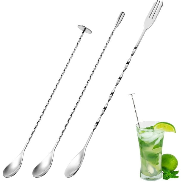 ADTIMEFC 3 Pack Extra Long Stainless Steel Mixing Spoons Set, Long ...