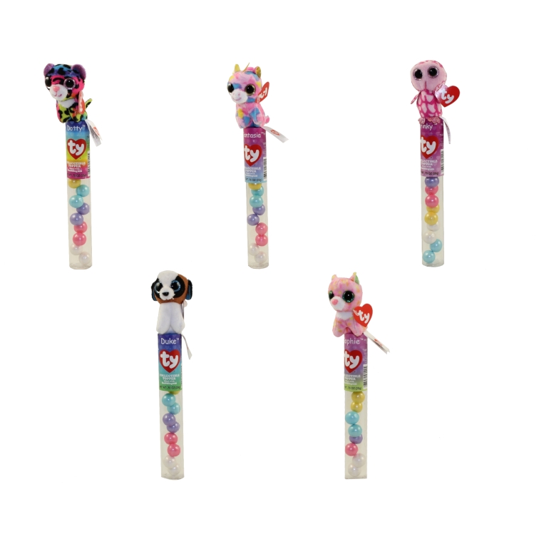 TY Beanie Boos - Gum Candy Tubes with Collectible Plush Topper - SET OF ...