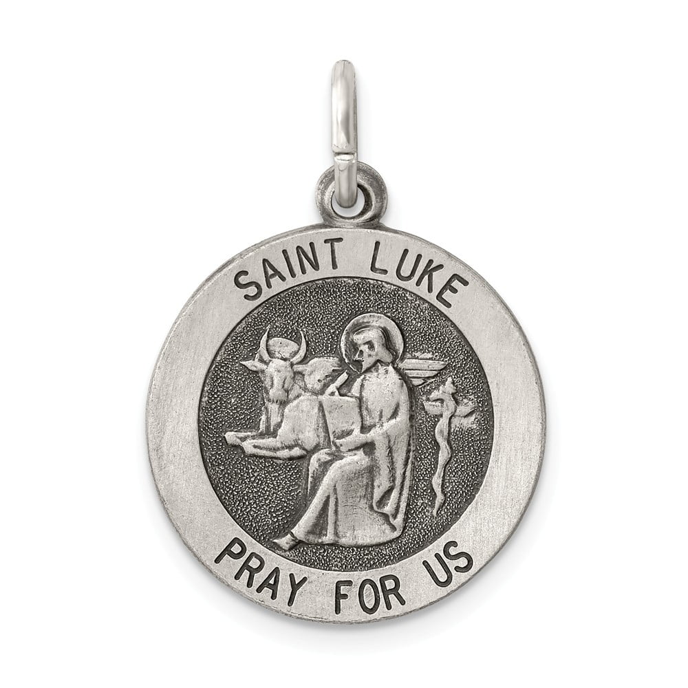 FB Jewels Sterling Silver Antiqued Saint Luke Medal - Walmart.com