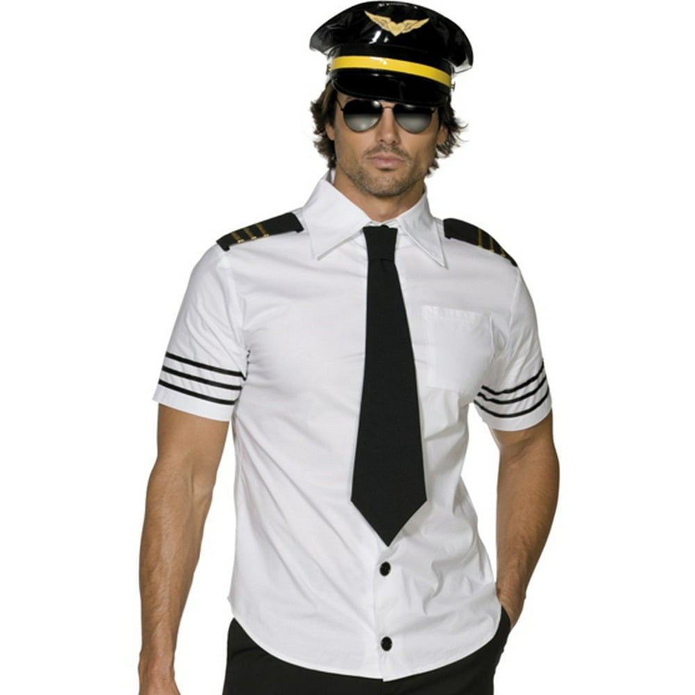 Smiffys Airline Captain Mens Airplane Pilot Halloween Costume L ...