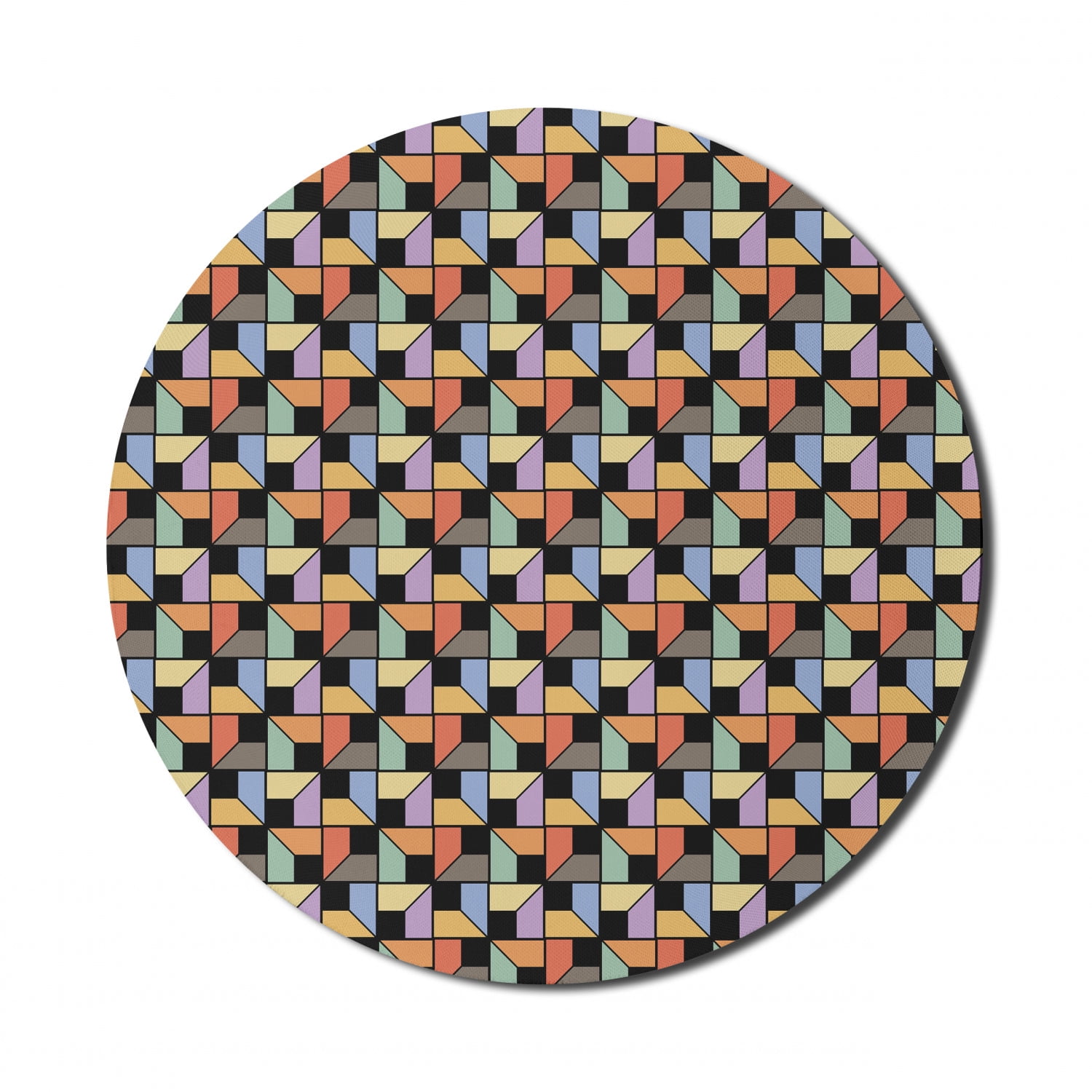 Minimalist Mouse Pad for Computers, Geometric Squares Mixed Toned ...