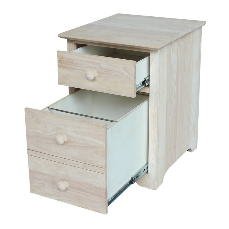 International Concepts Solid Wood Unfinished 2 Drawer Vertical File Cabinet