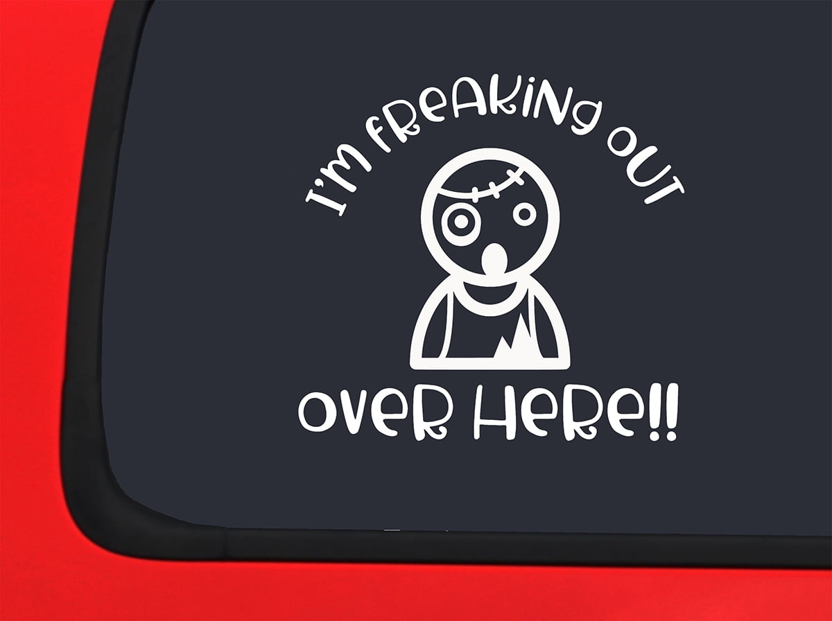 Car Sticker Im Freaking Out Over Here! Rag Doll Halloween Scary Car ...